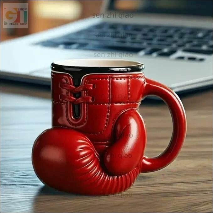 Кружка "Боксерская перчатка", керамика, двойные стенки, красная, 180мл