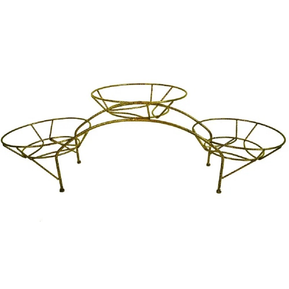 Подставка настольная металлическая для цветов дуга на 3 горшка