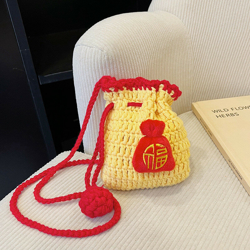 Сумка детская вязаная crossbody playful cotton mini purse, lucky yellow
