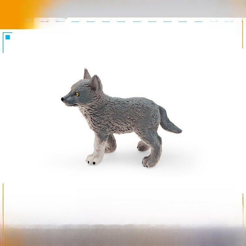 Gray wolf figurine pvc kids toy with roaring pose for animal learning and play