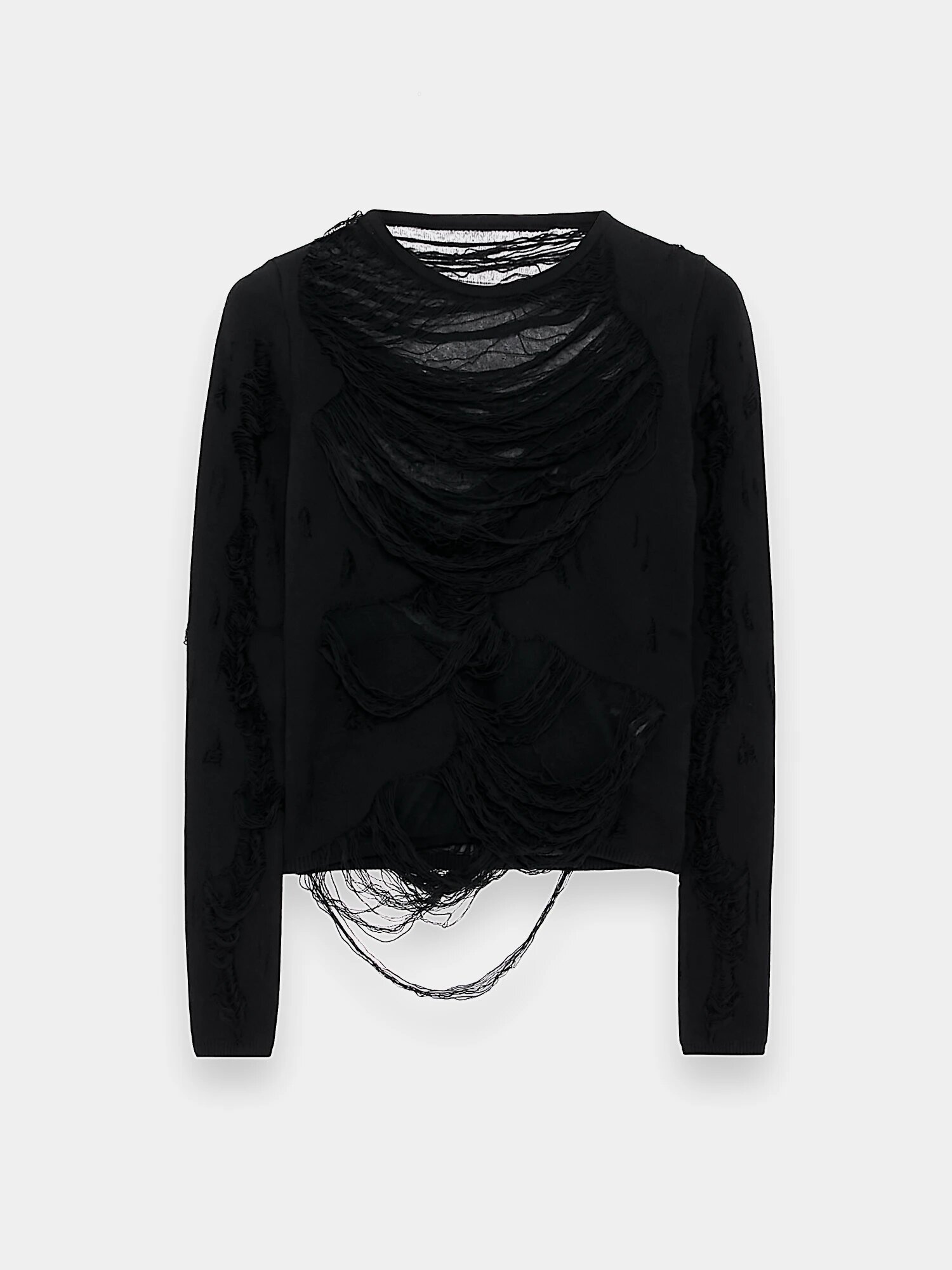 Лонгслив Black Distressed