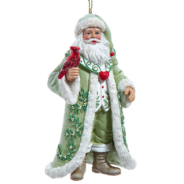 Елочная игрушка Санта с Сердцем из Омеловой Долины 13 см, Kurts Adler, E1023-1
