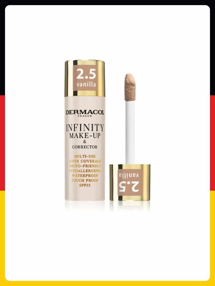 Тональная основа Dermacol Infinity Make-up with high coverage SPF 15 2.5 Vanilla, 20 г