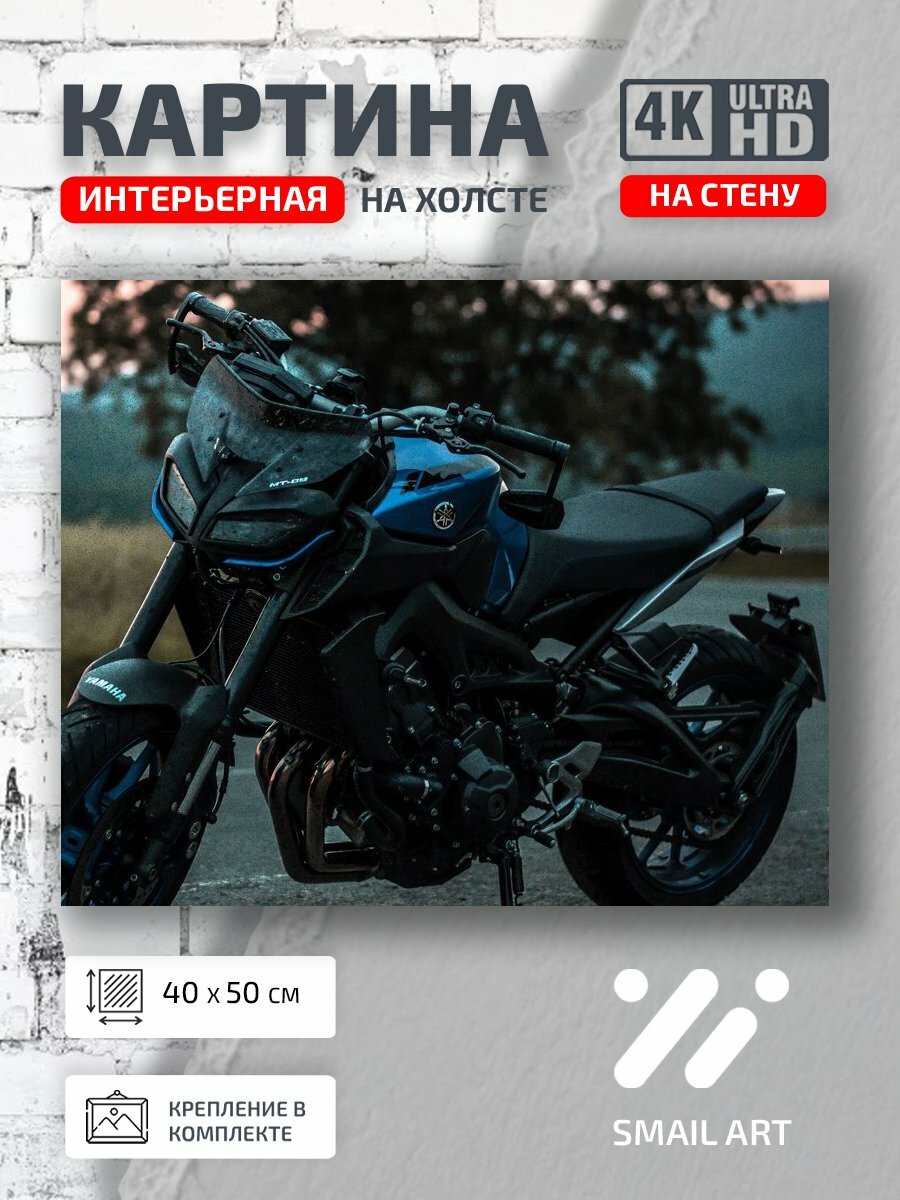 Картина на холсте интерьерная 40 на 50 на стену Дорога yamaha для кабинета авто дизайн