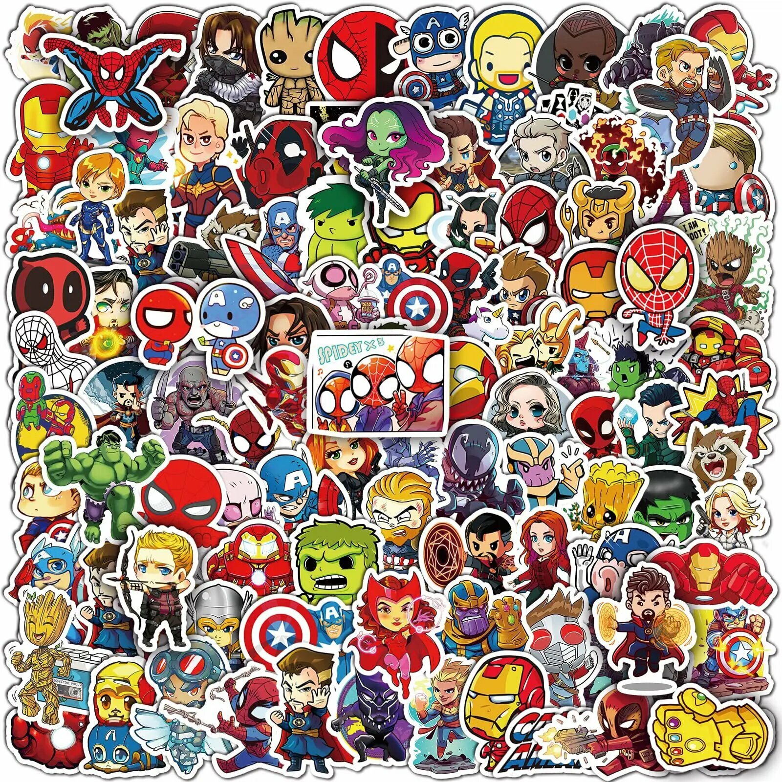 Набор наклеек Disney Marvel Супергерои 100PCS