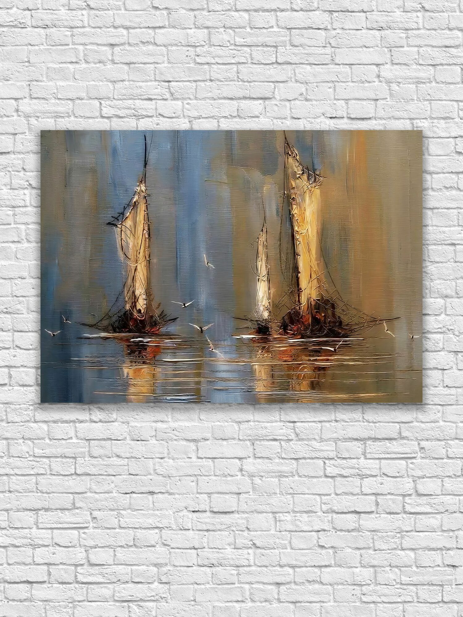 Картина на стену интерьерная "Яхты" Печать на холсте 50х70 см