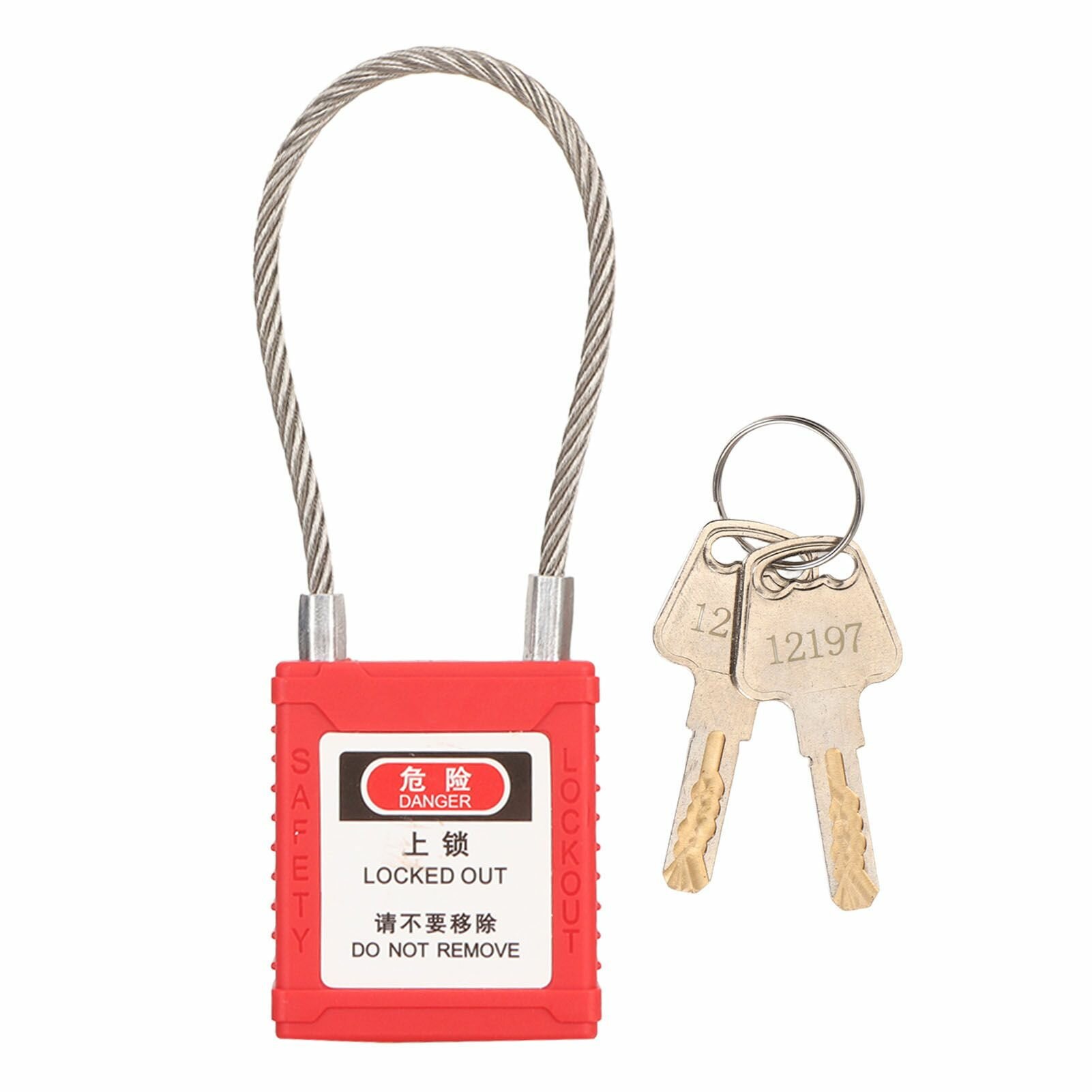 Замок безопасности Red Tagout с 2 ключами, из нержавеющей стали, надежный для ремонта и блокировки устройства
