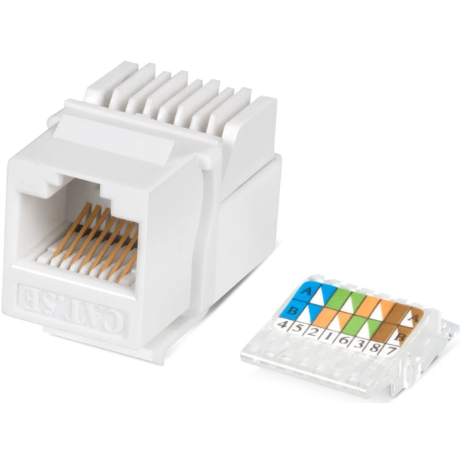 KJ-RJ45-Cat.5e-Toolless Модуль Cabeus (вставка) Keystone Jack RJ-45(8P8C), категория 5e, без инструмента Tooless, бела