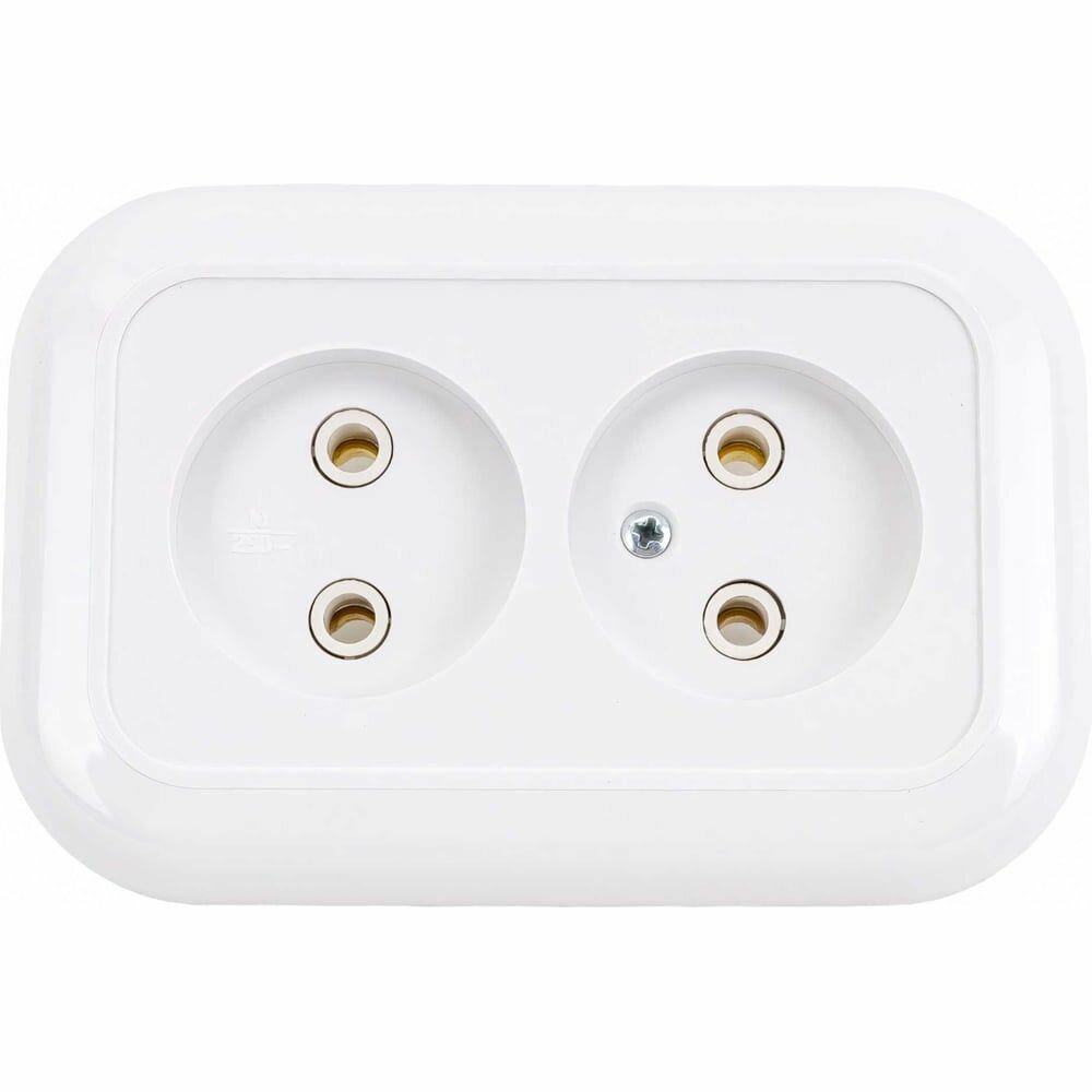 Розетка 2-м СП Валентина РС10-393 10А IP20 бел. Кунцево 5449