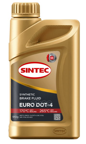 Жидкость тормозная Euro DOT-4 910г Жидкость тормозная Euro DOT-4 910г SINTEC арт. 800736
