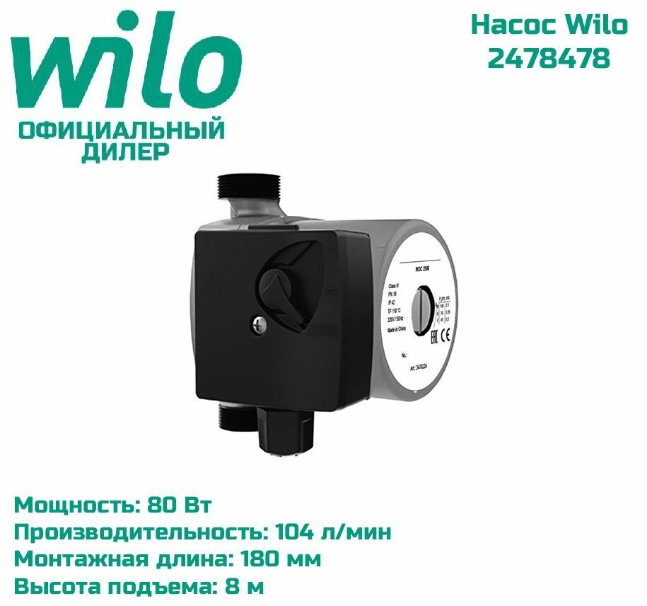 Циркуляционный насос Wilo NOC 25/8
