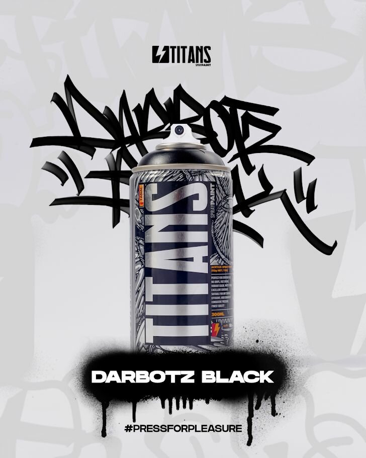 Аэрозольная краска для граффити и дизайна TITANS 01 Darbotz Black 300мл.