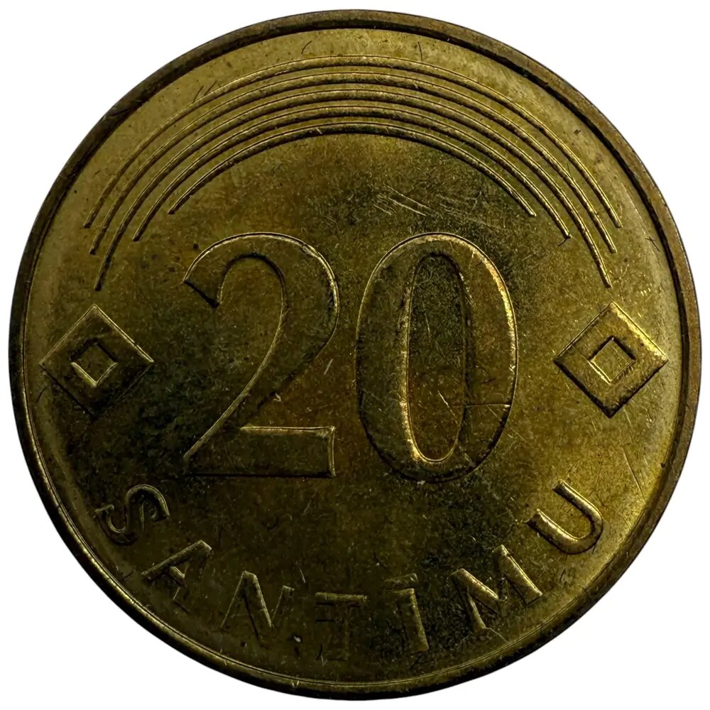 Латвия 20 сантимов 1992 г. (Лот №2)