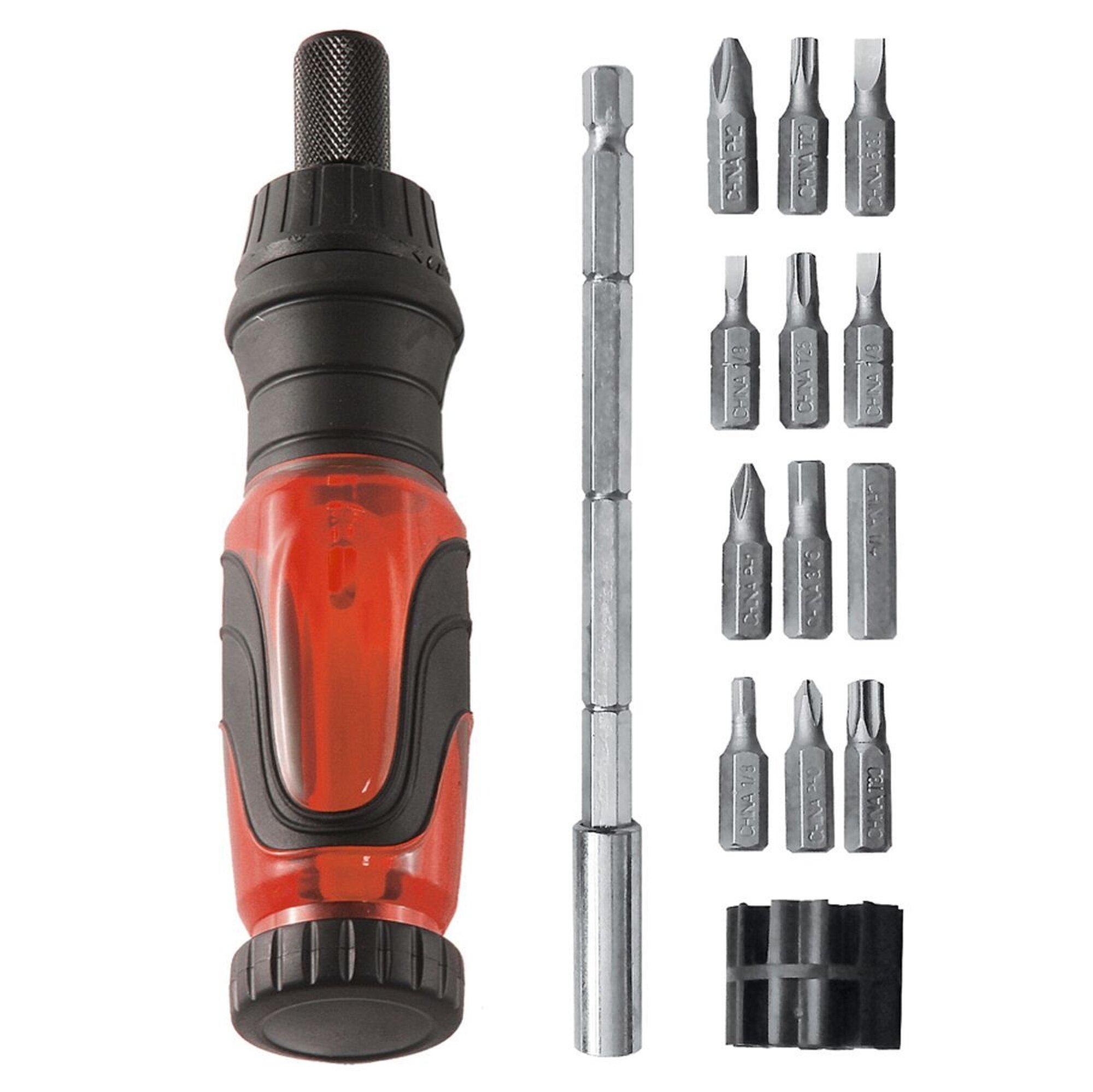 Кедр Отвертка реверсивная телескопическая с набором бит из 12 шт