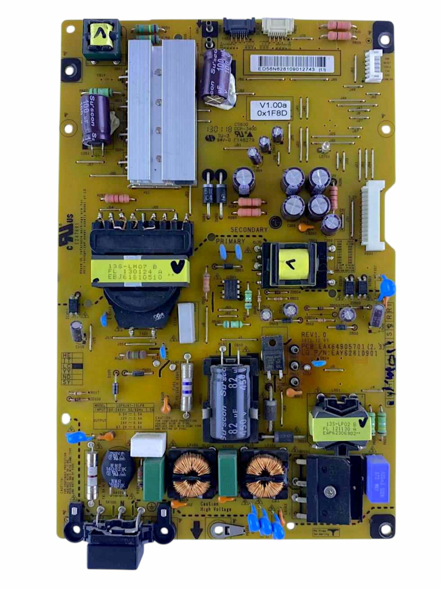 Блок питания EAX64905701 (2.3); EAY62810901 REV1.0 для телевизора LG 42LA662 , 42LA691V