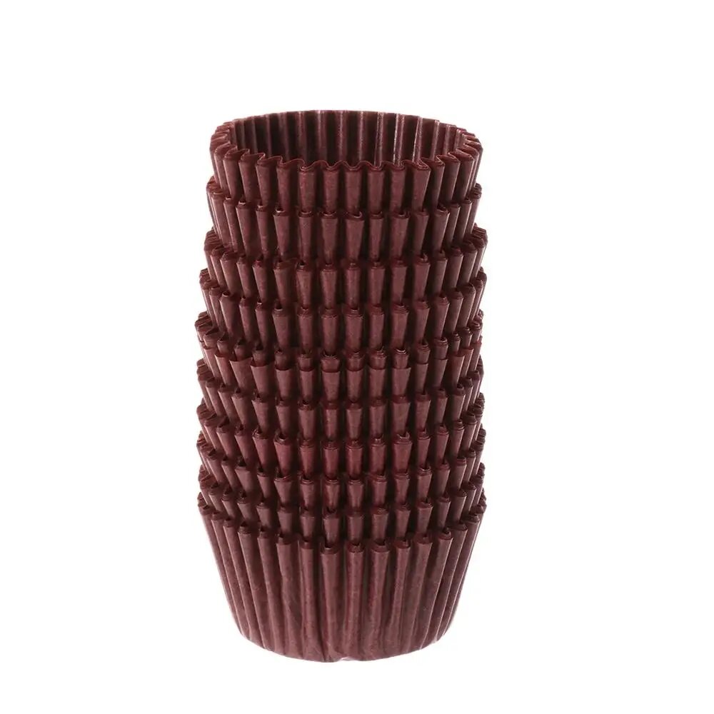 Бумажные формочки для кексов, 500 шт Коричневый, coffee-S-1000pcs