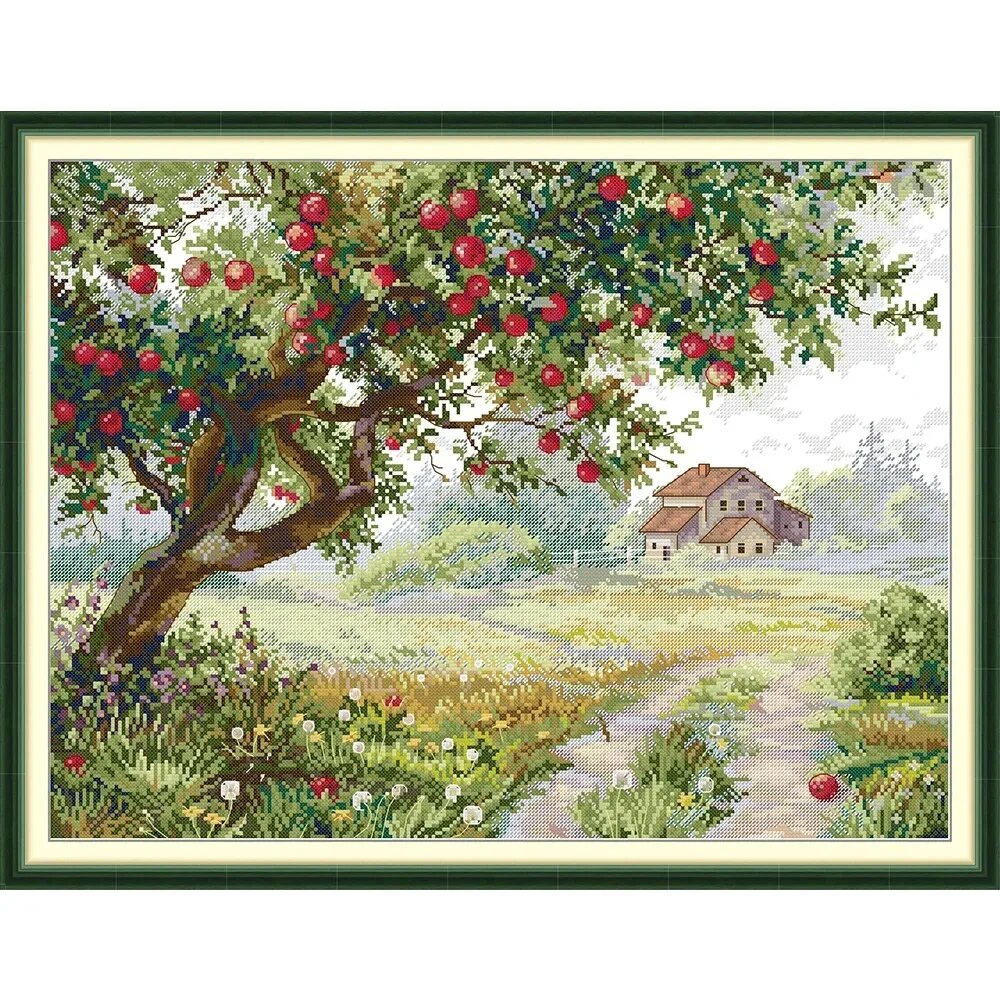 Набор для вышивки крестом "Старые яблоко" Dreamfounder 14ct/11ct 14ct print canvas