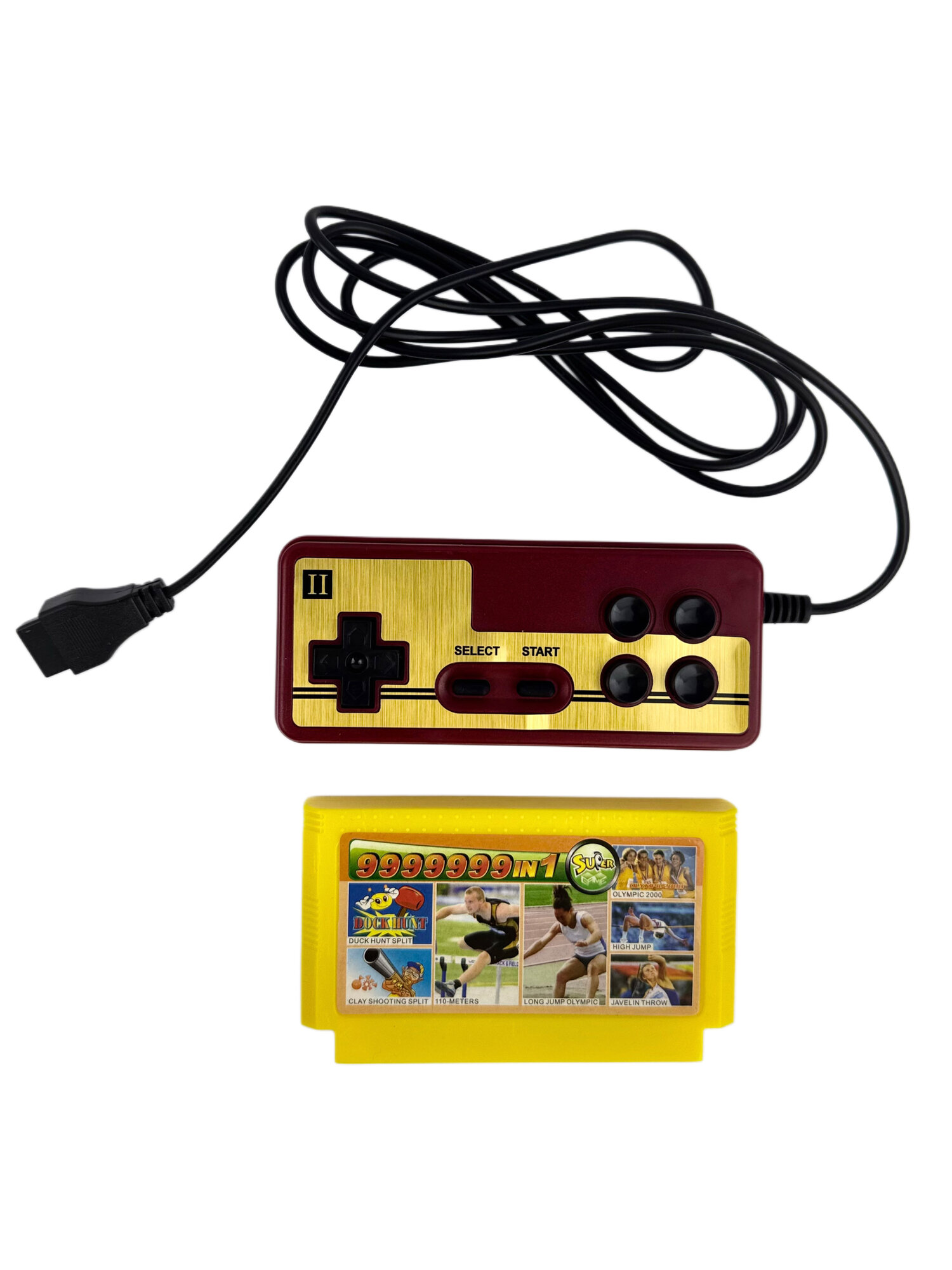 Джойстик для Денди 8 bit, 9 pin + Картридж игровой с ретро играми, 9999999 игр