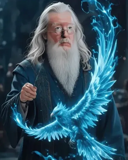 Алмазная мозаика Альбус Дамблдор патронус 40x50 Гарри Поттер