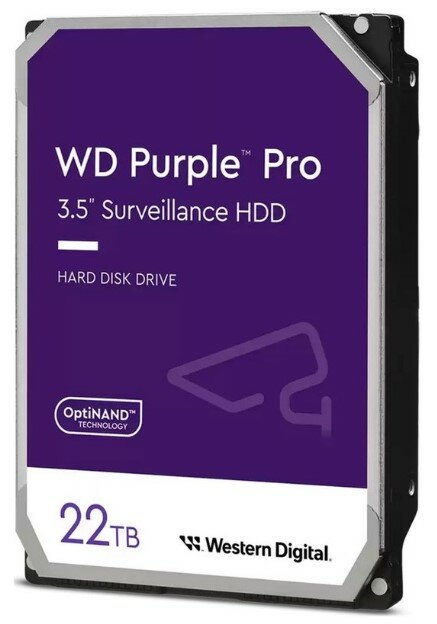 Жесткий диск WD SATA-III 22TB WD221PURP Surveillance Purple Pro (7200rpm) 512Mb 3.5"