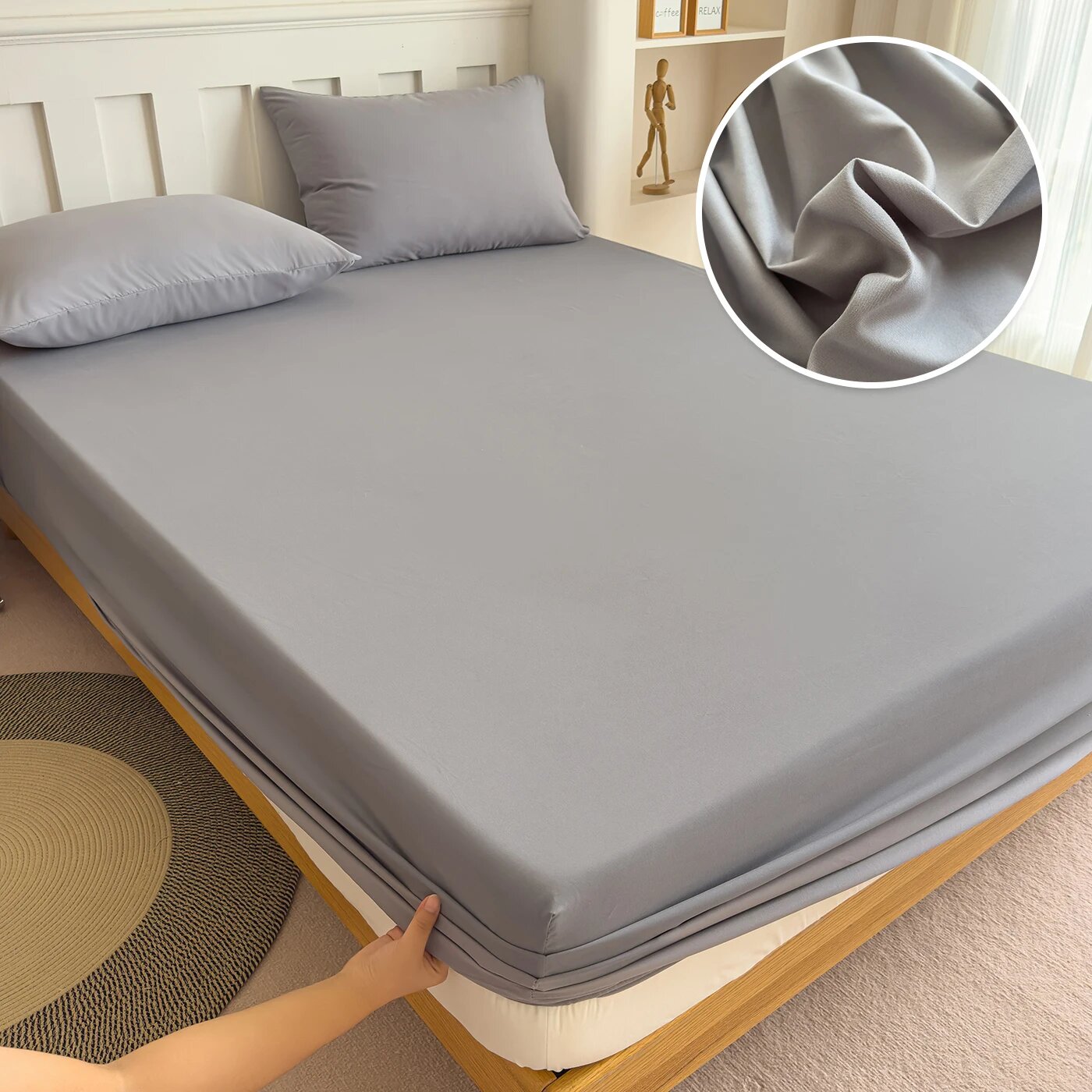 Постельное Комплект простыней Leorate Light Grey Queen-Size