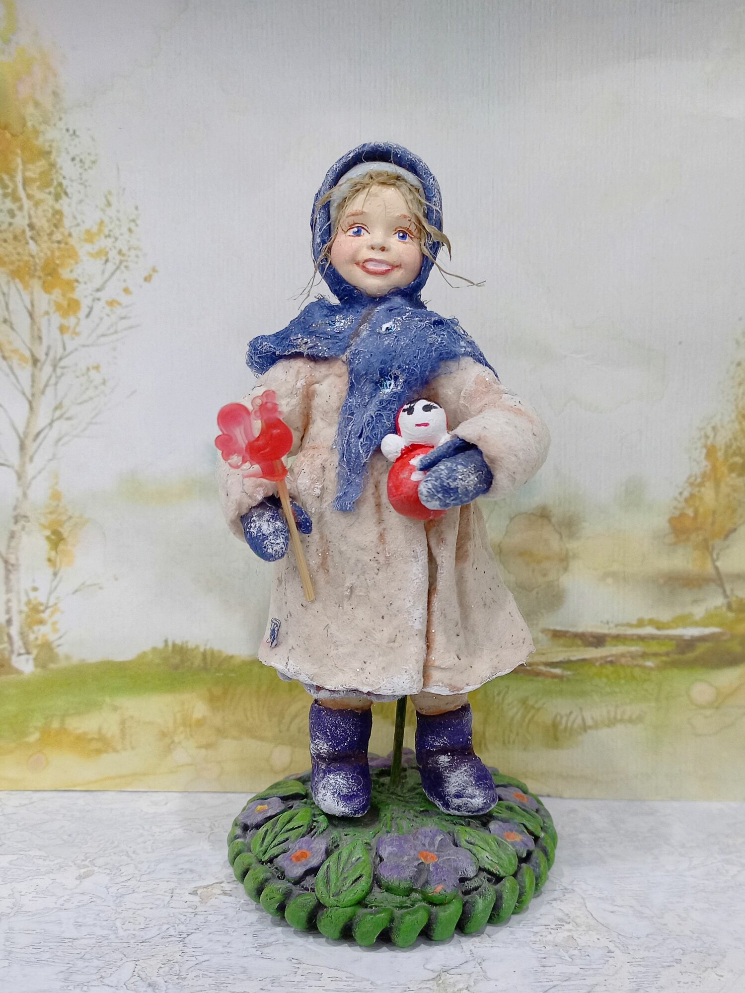 Ватная ёлочная игрушка "Настасья"