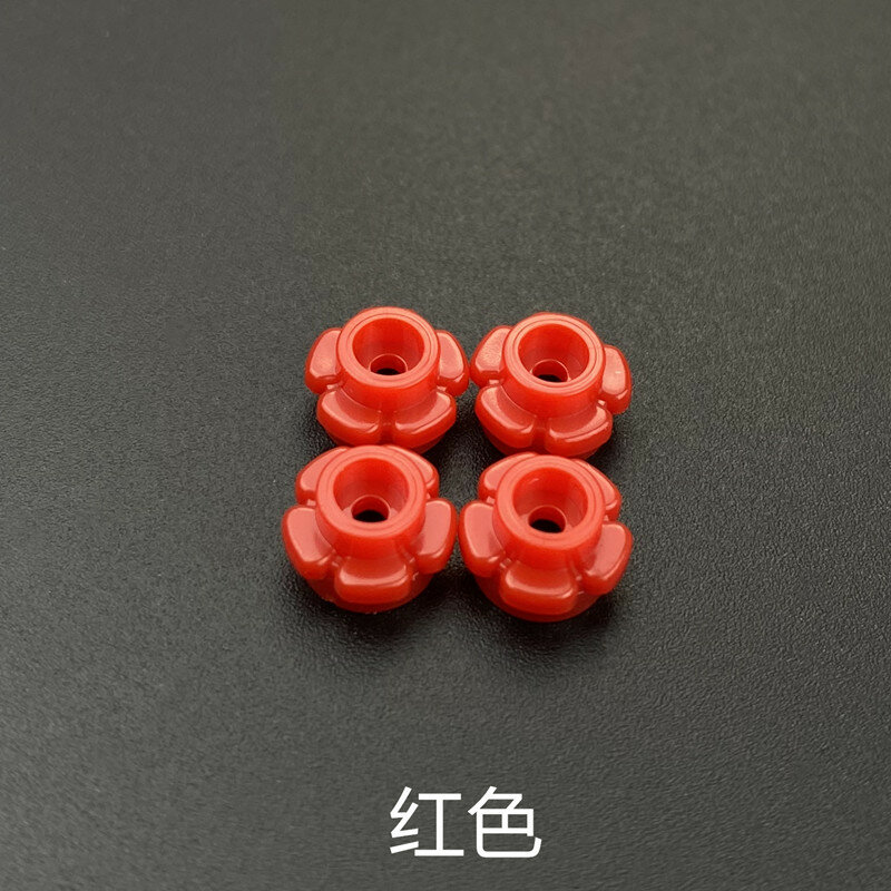 Пятилепестковый цветок из деталей LEGO, красный, 100 г (примерно 970 шт.) - маленькие совместимые детали для