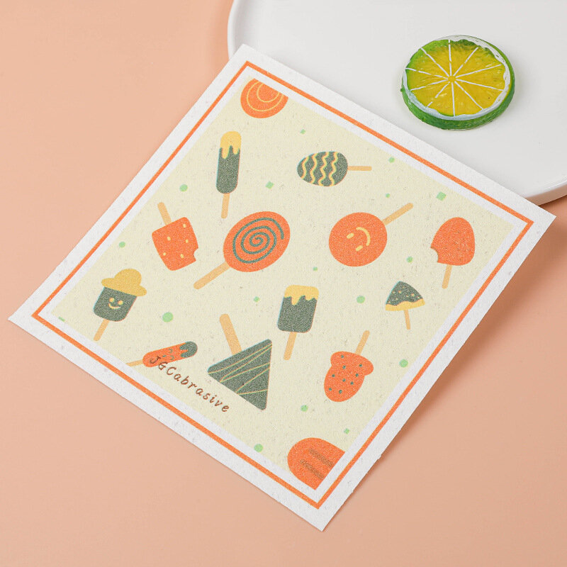 Древесная масса Хлопковая тряпка Мультяшная кухня Маслостойкий абсорбент Обеззараживающая салфетка для очистки Протрите