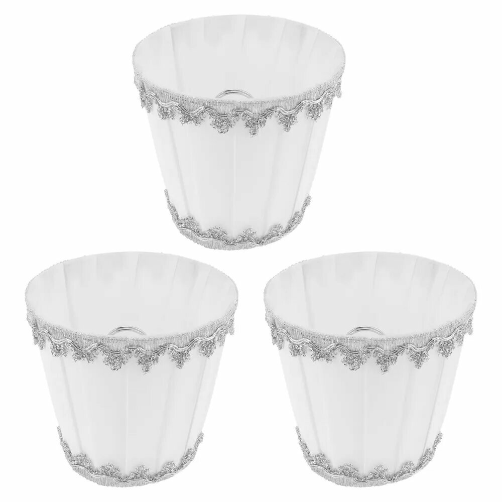 Современные тканевые абажуры E14 с зажимом для люстры в отеле KTV Decor, упаковка из 3 шт, мягкий тканевый абажур для украшения свечей