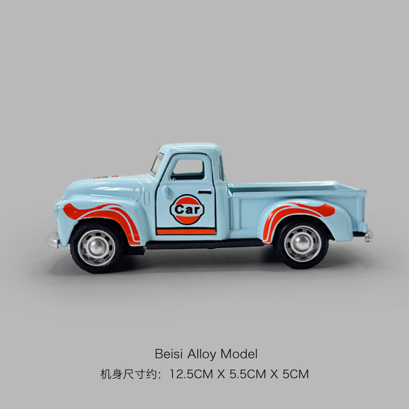 В коробке, модель автомобиля в стиле ретро, классика, винтаж, пикап, масштаб 1:32, из сплава, имитация детской игрушечной машинки.