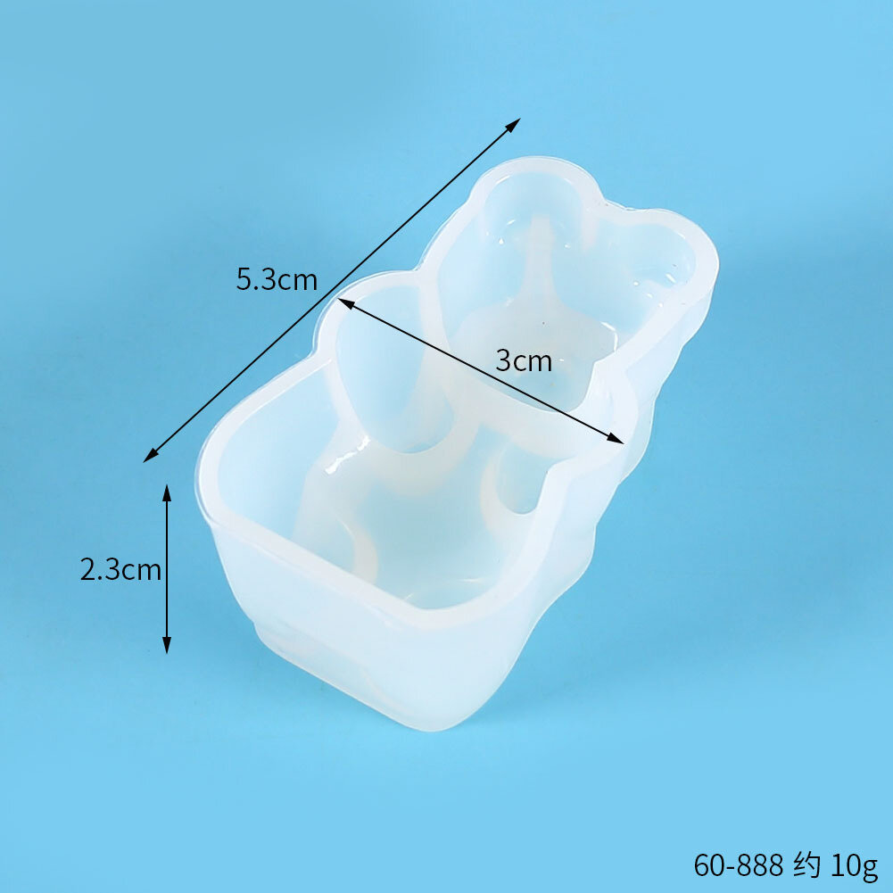 Силиконовая форма для кристаллического литья с зеркальным медвежонком, DIY-форма для сладостей и украшений - Средняя