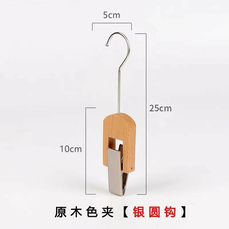 Деревянные серебряные зажимные S-крючки 15 см, набор из 2 шт. для шарфов, аксессуар для вешалки