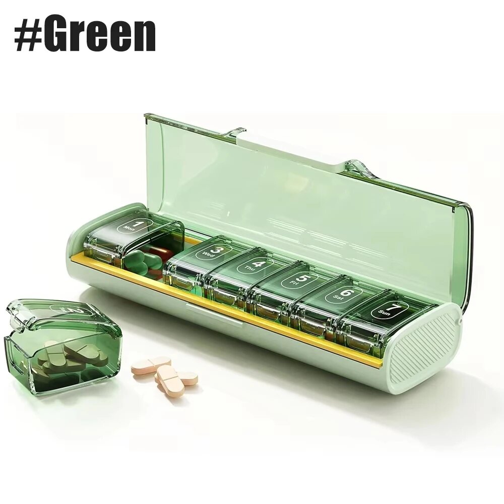 Еженедельный органайзер для таблеток Green