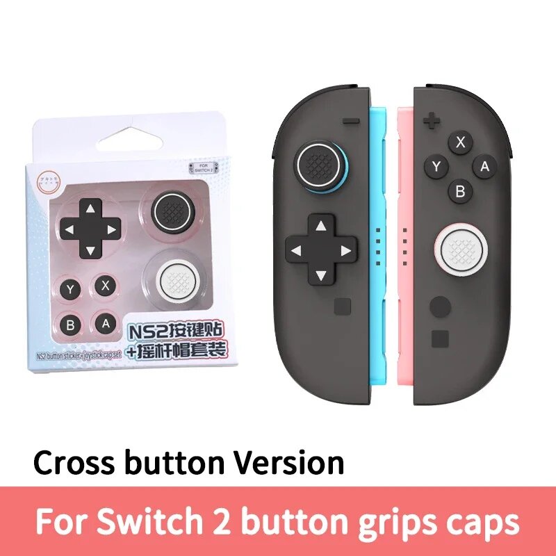 Для Nintendo Switch, 2 ручки для кнопок, колпачки для джойстика + набор наклеек на кнопку, кнопка из силиконового материала для Switch2, аксессуары