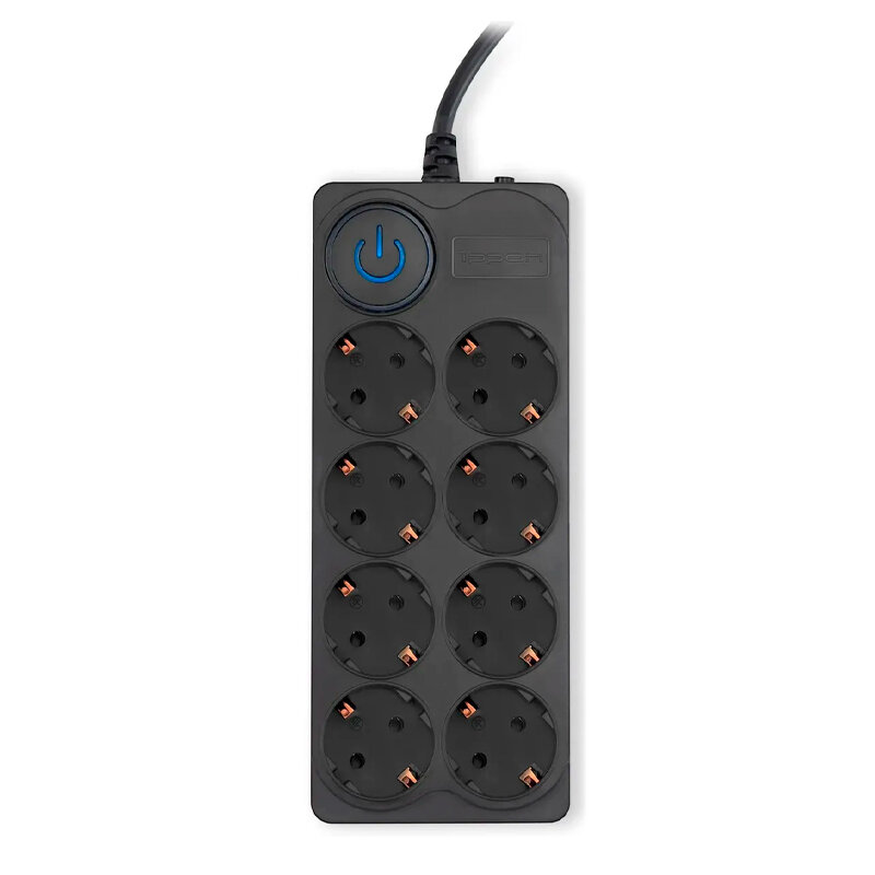 Сетевой фильтр IPPON BK-8-EU-3-16-B 3м, 8 розеток, черный, коробка 1804853