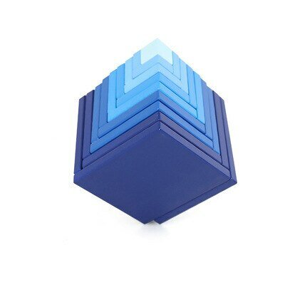 Детская деревянная радуга куб блок игрушка деревянное здание накладывание кубический блок Монтессори цвет выравнивание образовательная игрушка деревянный блок (()