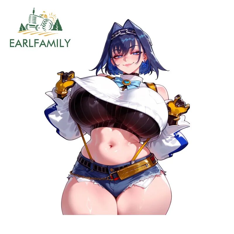 EARLFAMILY Hololive Ouro Kronii автомобильные наклейки полная фигура аниме Waifu зеркало заднего вида наклейки солнцезащитный крем окклюзия автомобиля царапины 13cm