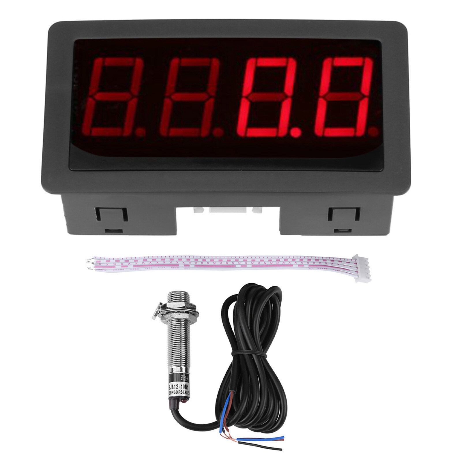 4 цифровой светодиодный тахометр RPM Speed Meter Hall Датчик переключателя NPN (красный)