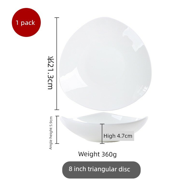 Тарелка из костяного фарфора для дома, модная тарелка для супа, 7inch керамических тарелок, посуда, большая обеденная