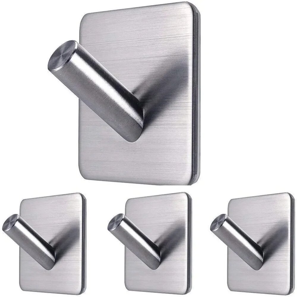 Крючки для полотенец из нержавеющей стали Серебряный, 4 Pack Silver