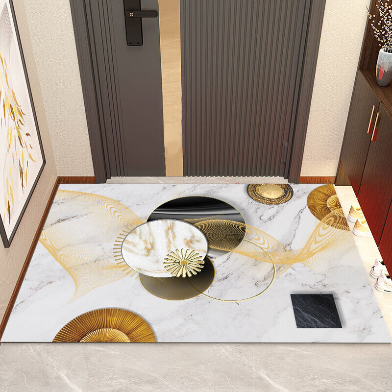 Легкая роскошь, коврик для пола без стирки, легко чистится, устойчивый к грязи, для кухни, гостиной, входа, ПВХ, моющийся ковер, настраиваемый
