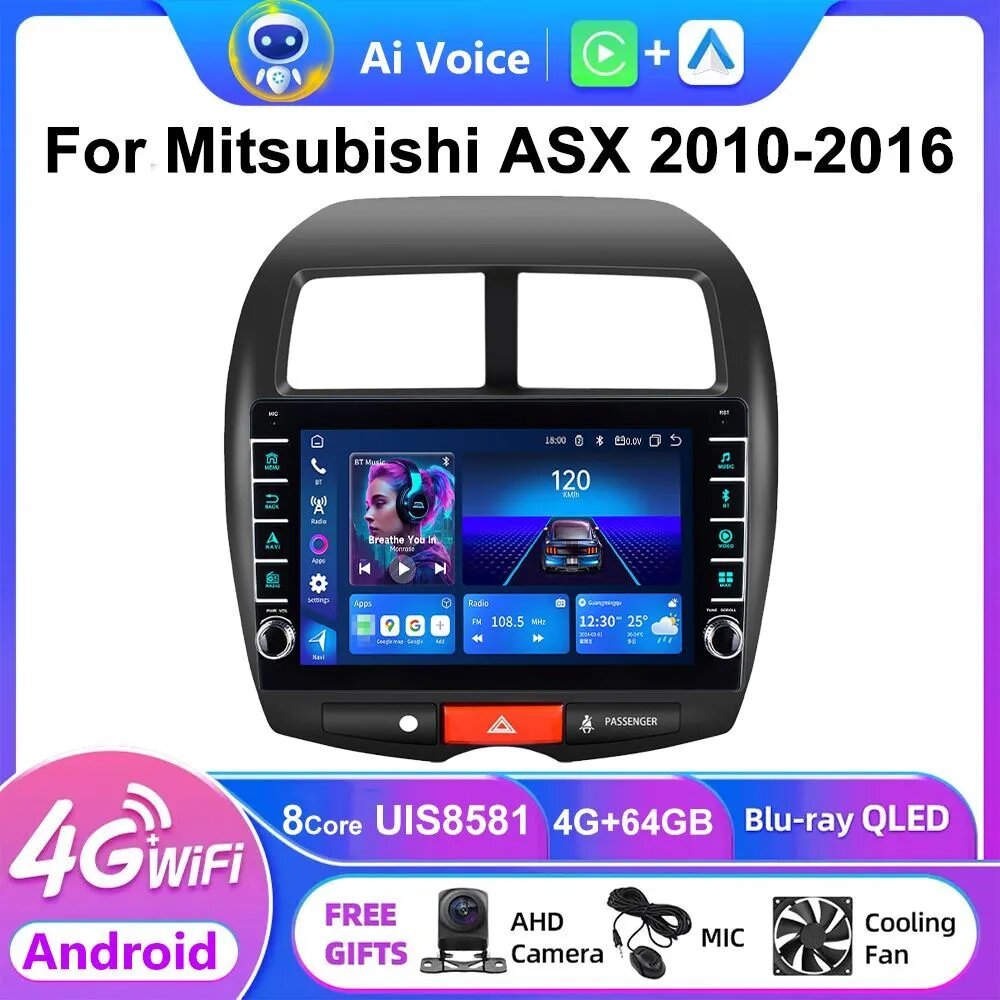 TOYOUSONIC Автомагнитола, диагональ: 9", 2 DIN, 4ГБ/64ГБ