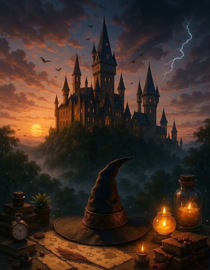 Алмазная Картина "Замок Хогвартс" 40х50 См Алмазная Вышивка / Картина Стразами Подарков