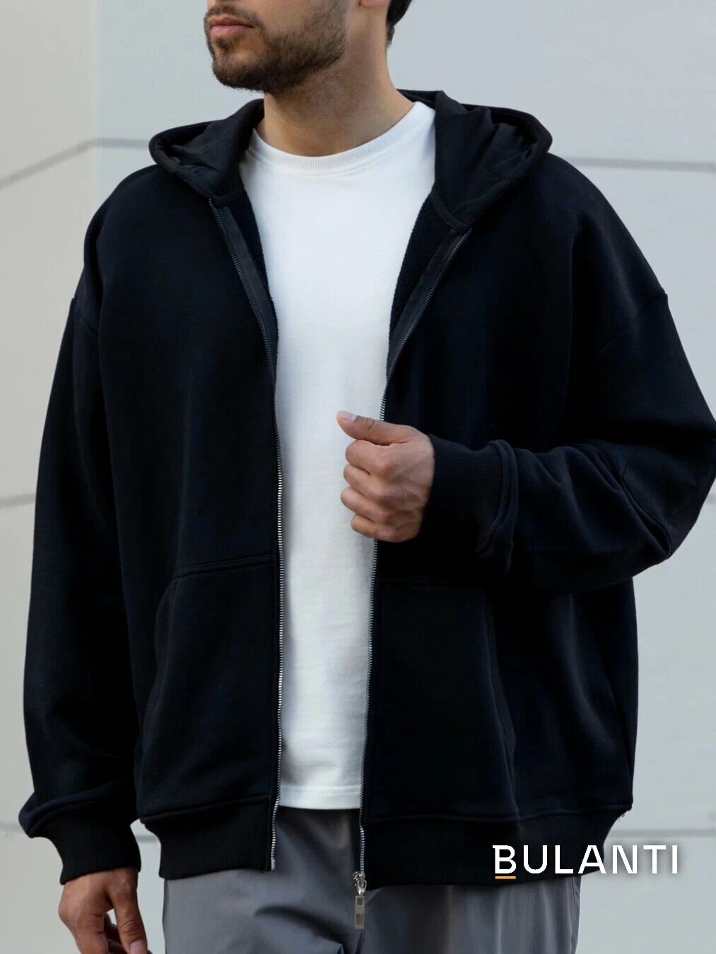 Худи на молнии оверсайз