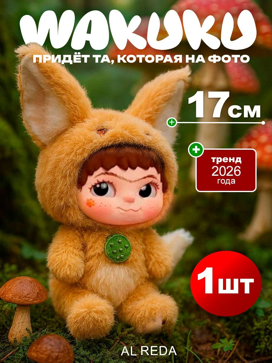 Вакуку коллекционный брелок, серия Wakuku лисенок, Мягкая игрушка