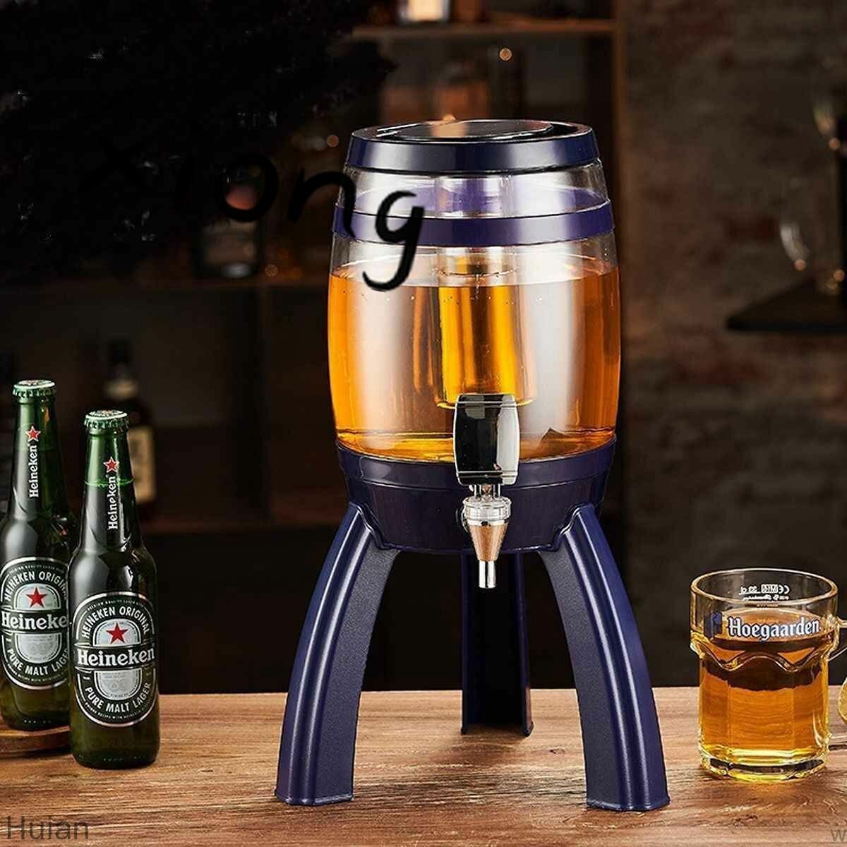 Пивная башня "Бочка" с подсветкой и краном, объем 3 литра, цвет фиолетовый