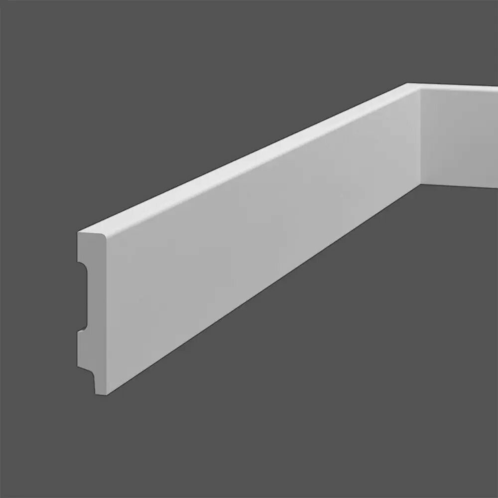 Плинтус напольный Paolo Arte Kr025P ударопрочный 80x16x2000мм, под окраску, белый, 4 шт.