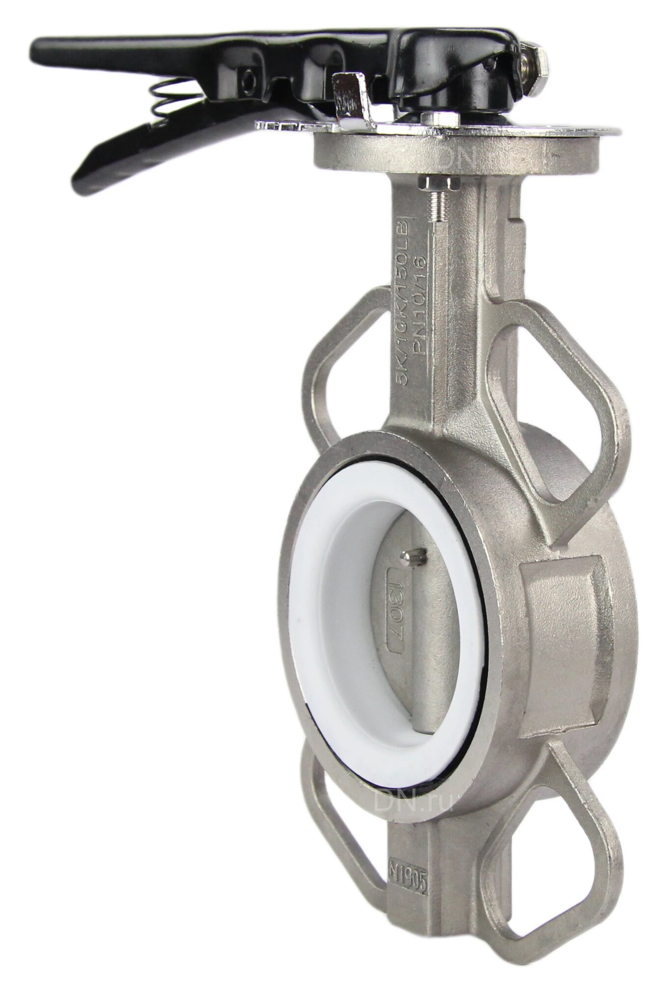 Затвор дисковый поворотный DN.ru 316L-316L-PTFE Ду65 Ру16, с рукояткой