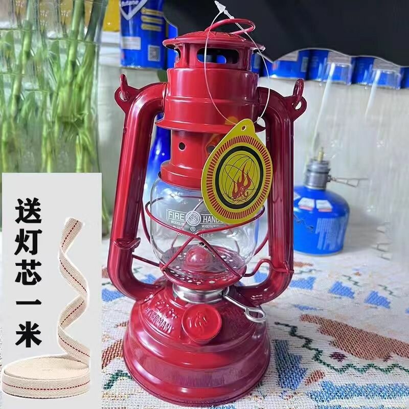 Керосиновая лампа Немецкие старые винтажные кемпинговые керосиновые лампы，красный