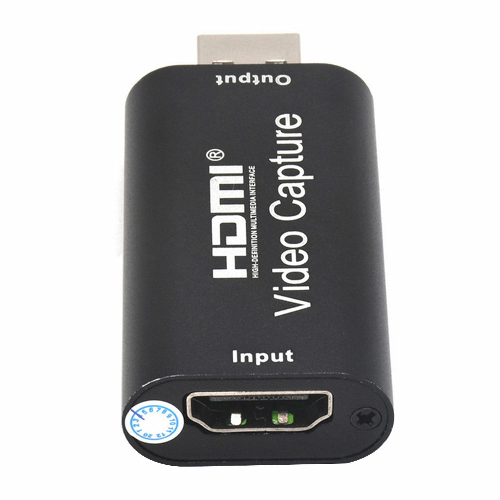 Карта захвата видео 1080P USB 2.0 для инструмента потокового вещания игрового видео, материал ABS, разрешение входа 3840×2160 @ 30Hz / 4K, разрешение выхода 1920×1080 @ 30Hz, формат входа видео 8/10/12-bit, режим выхода видео YUV/JPEG, формат аудио